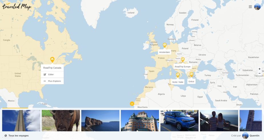 TraveledMap | Share your trips and itineraries on interactive maps or ...
